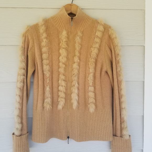 Livia Monica | Sweaters | Vintage Angora Acrylic Full Zip Sweater Mock ...